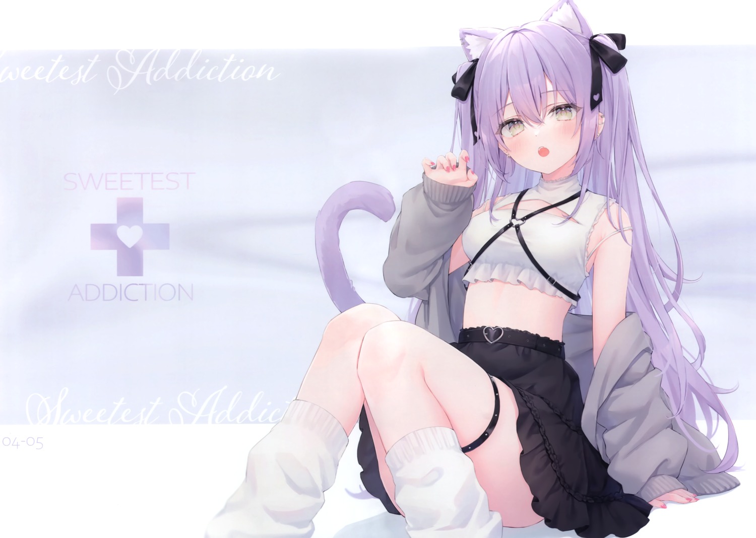 shano hiyori animal ears garter nekomimi skirt lift sweater tail | #1165206 | yande.re